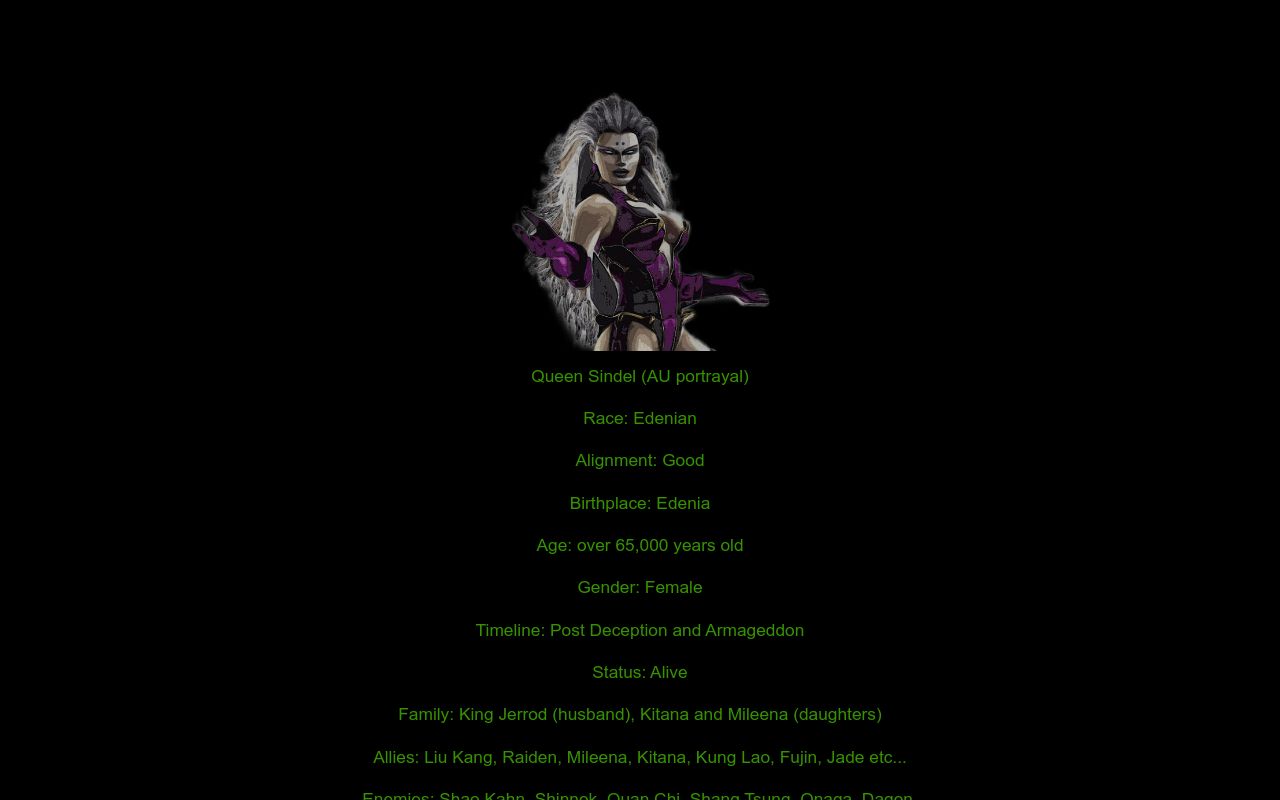 Sindel Lore